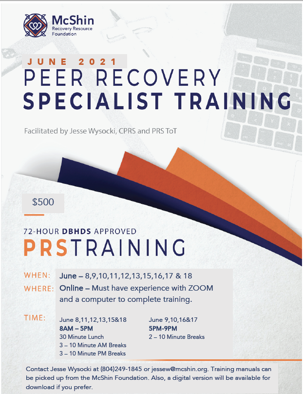 PRS: Peer Recovery Specialist Training - McShin Foundation